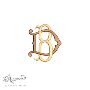Interlocking B and D Embroidery Monogram Design for Machine Embroidery ...