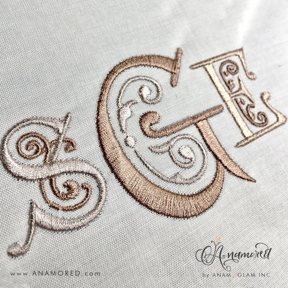 4 Sizes Damask Machine Embroidery Font Monogram Alphabet 4 | Etsy