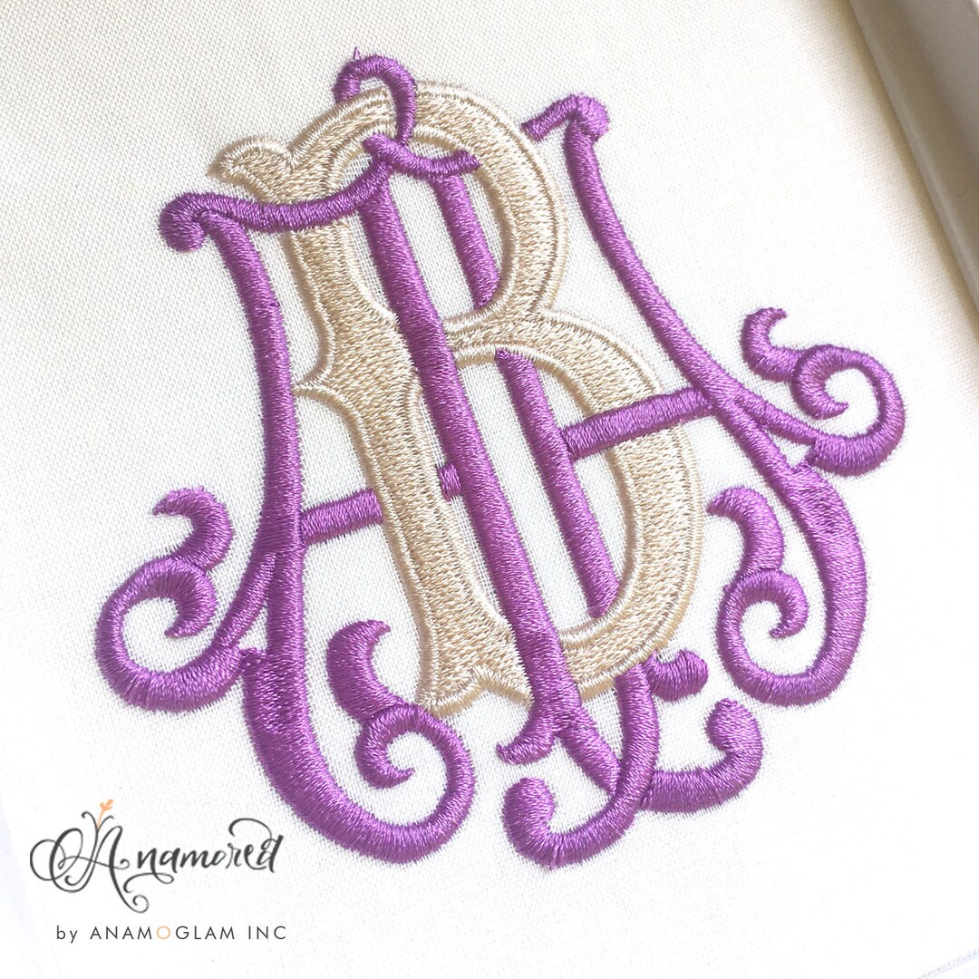 Interlocking Double A and B Embroidery Monogram Design for Machine ...