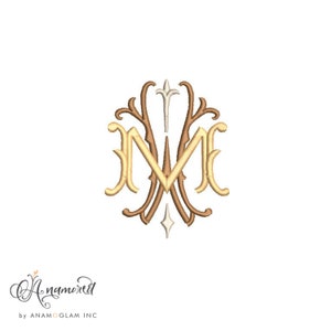 Interlocking MW or WM Embroidery Monogram Instant Download for ...
