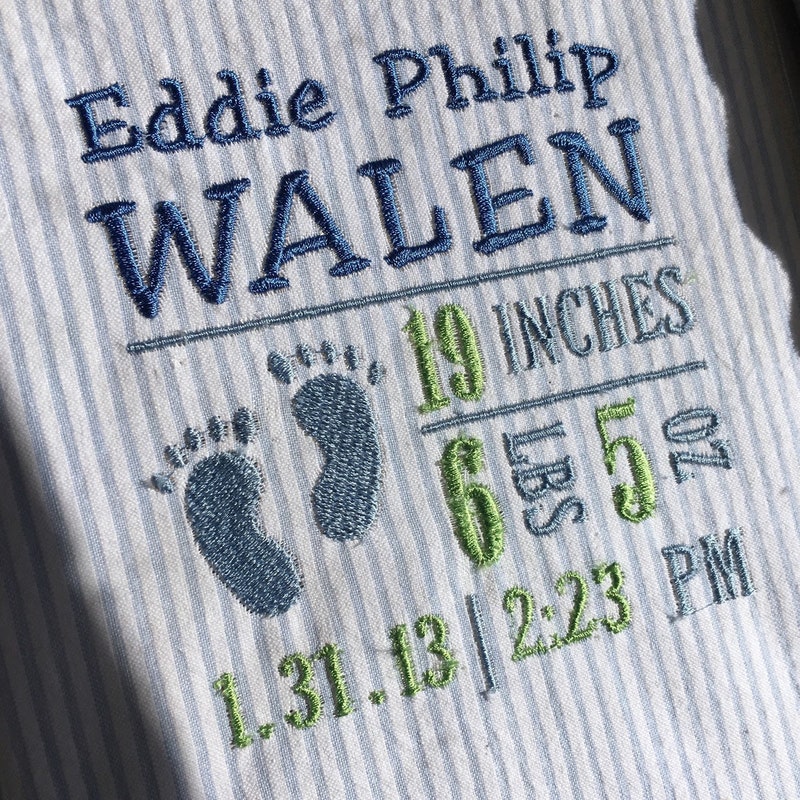 Embroidery Birth Announcement - Etsy