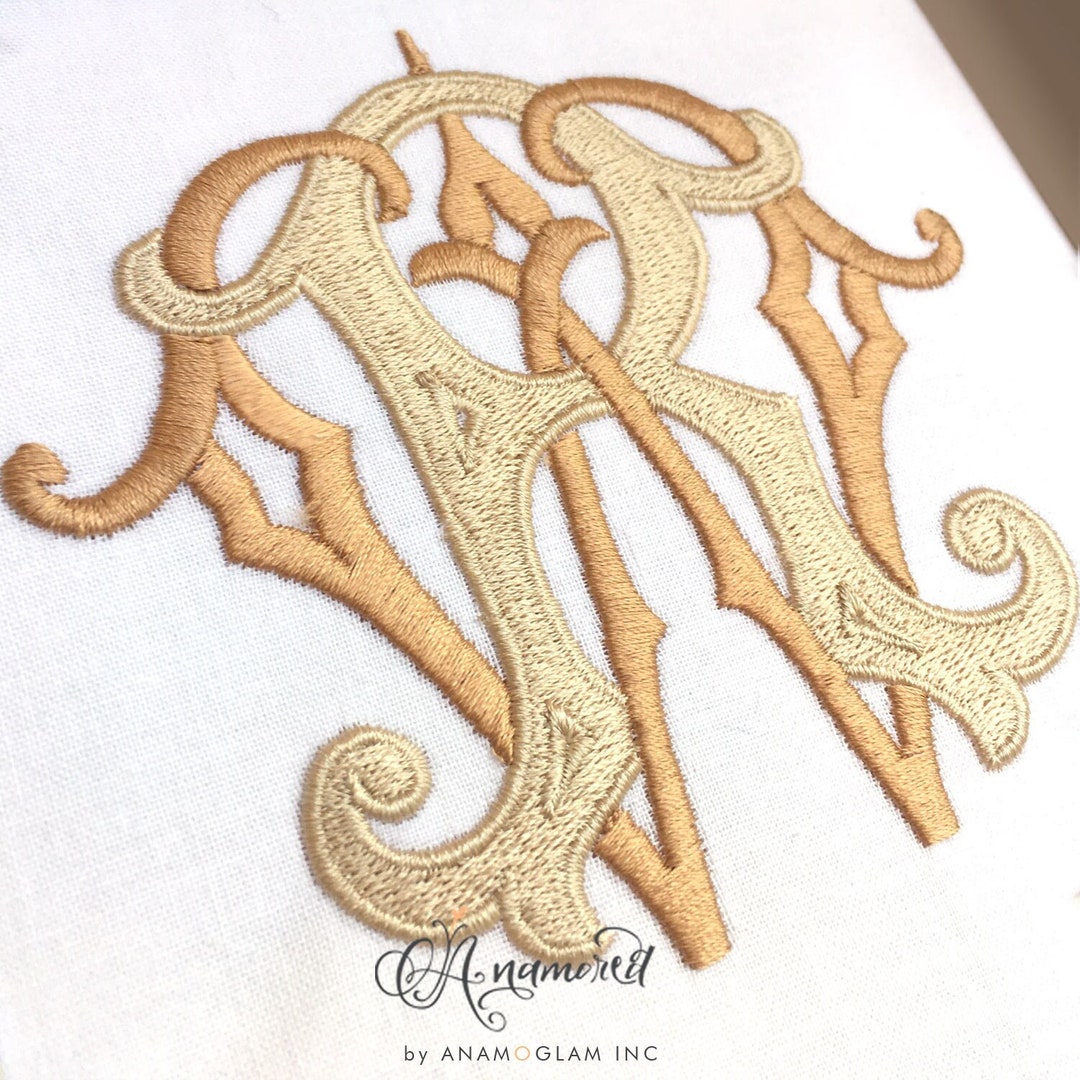 Interlocking R and W Monogram Embroidery Design / Embroidery Design ...