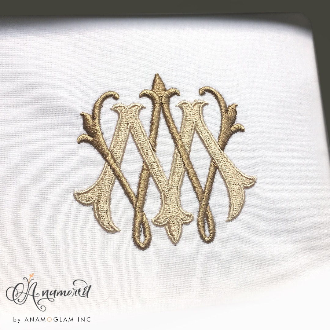 Interlocking MW or WM Embroidery Monogram Instant Download for ...