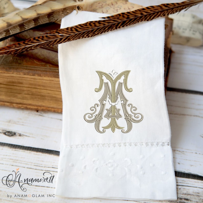 Interlocking M and T Embroidery Monogram Design for Machine Embroidery ...