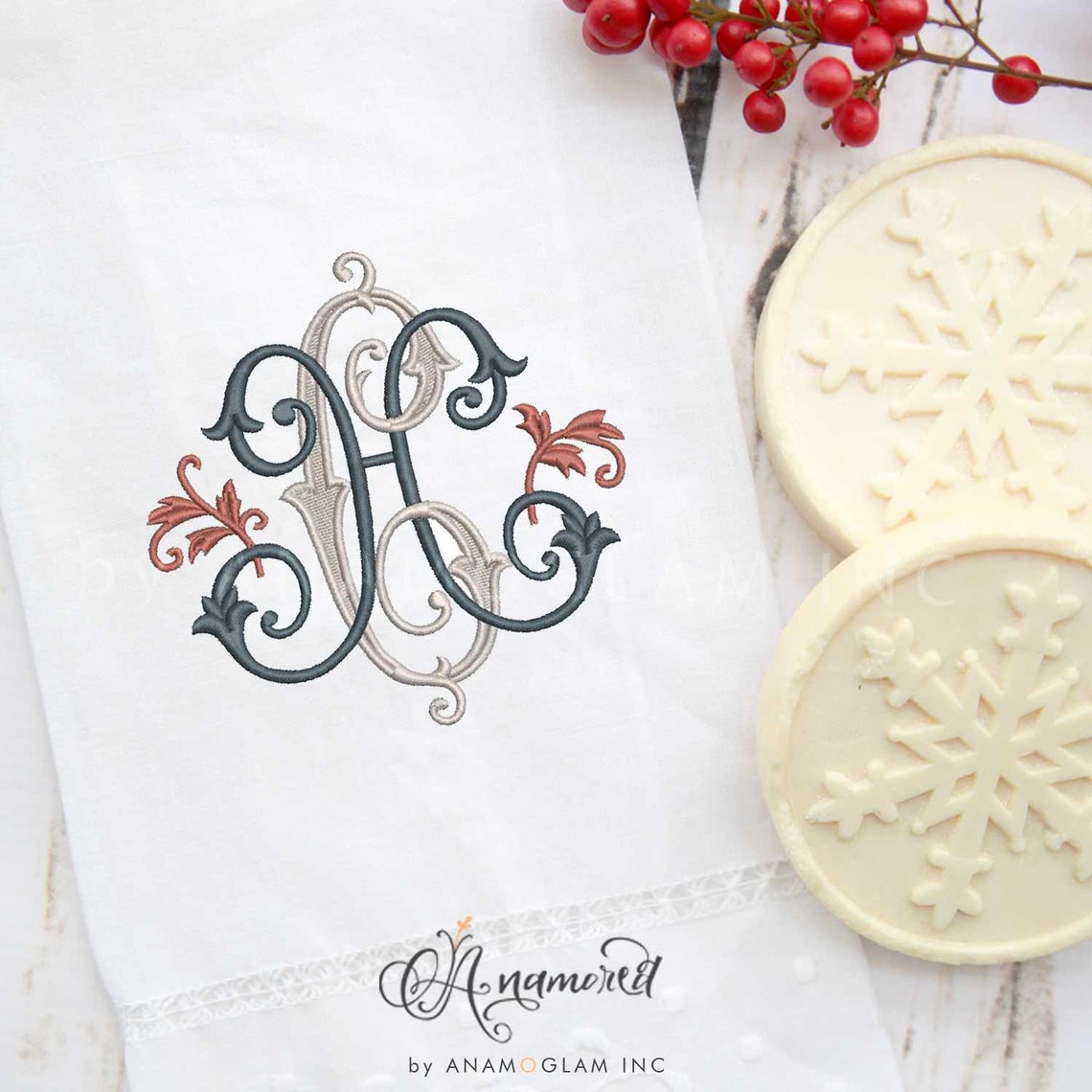 Interlocking C and H Monogram Embroidery Design, Instant Download (4 ...