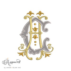Interlocking H and C Embroidery Monogram Design for Machine Embroidery ...