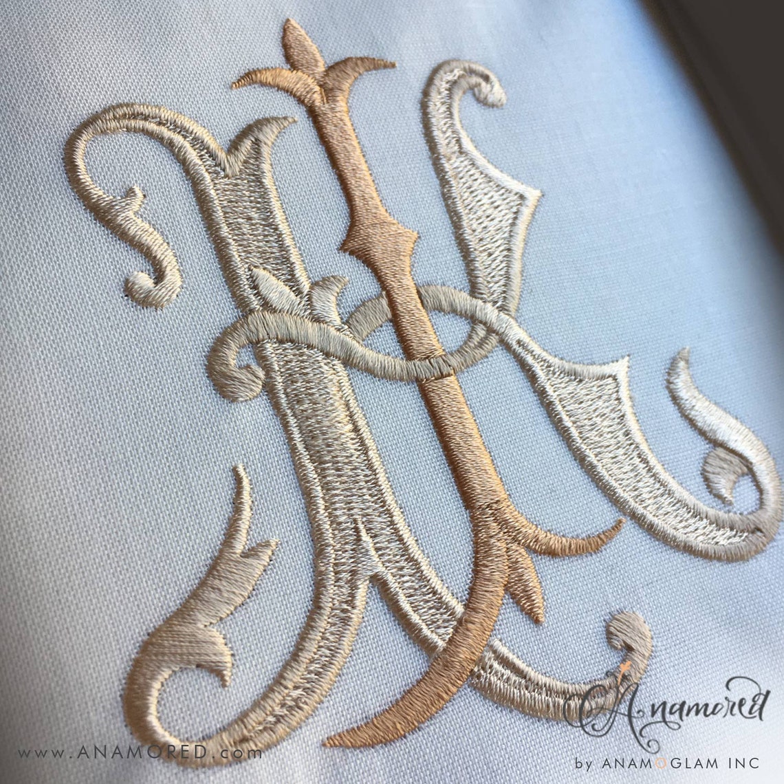 Interlocking K and J Monogram. Embroidery Design for - Etsy