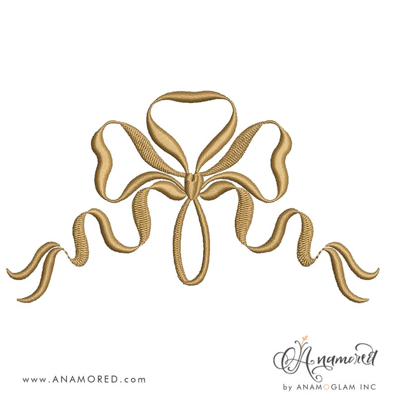 Bow/ Ribbon Embroidery Design for Embroidery Machine Instant - Etsy
