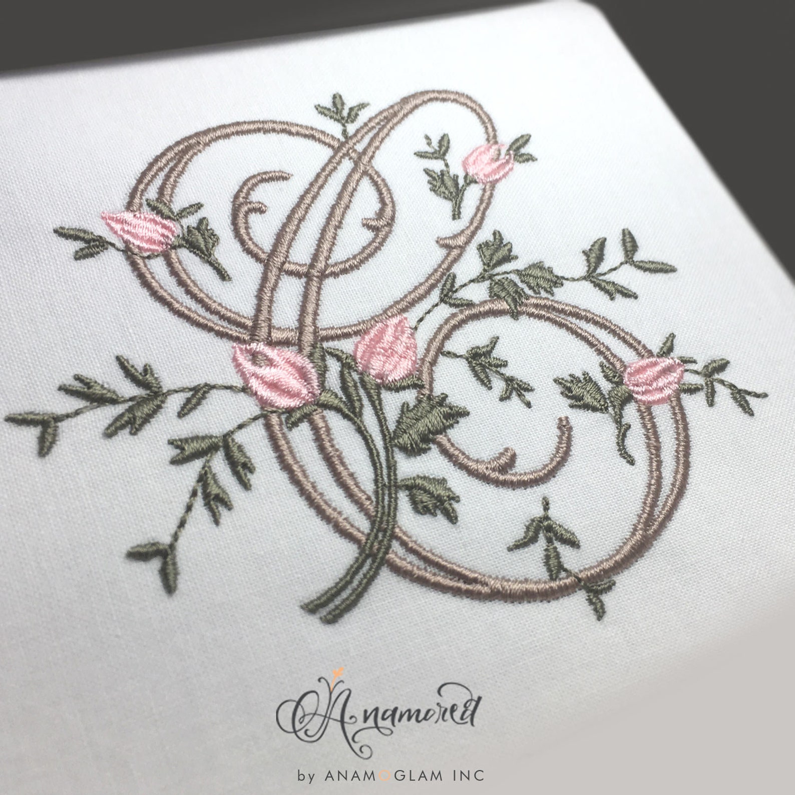 2 Sizes: 4 and 5 Fancy Floral Vine Monogram Embroidery Font for Embroidery Machine/ BX Font ...