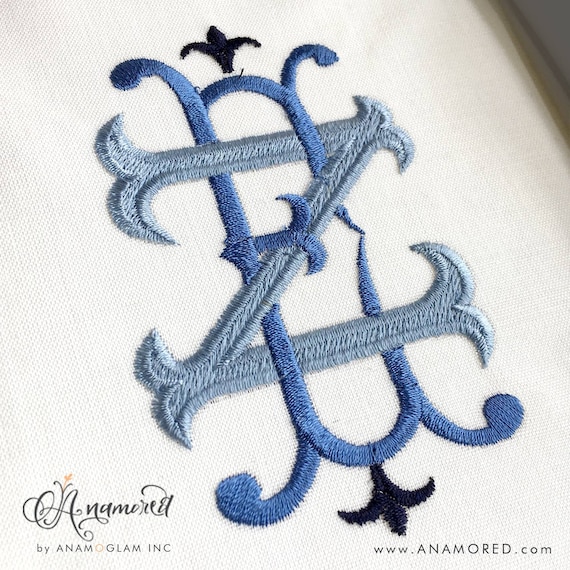 Interlocking E and Z Monogram Embroidery Design / Machine | Etsy