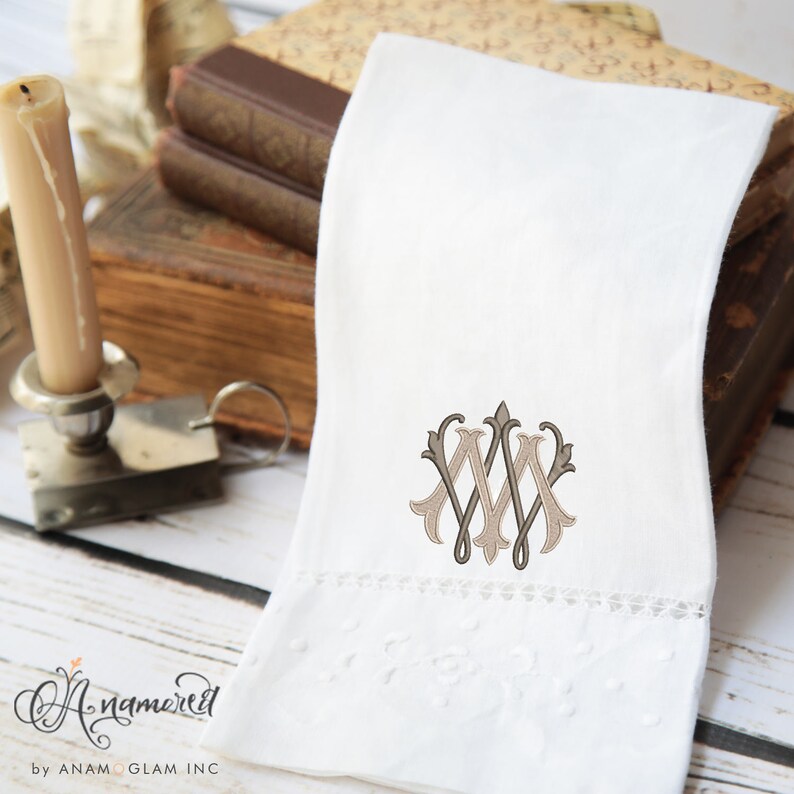 Interlocking MW or WM Embroidery Monogram Instant Download for - Etsy
