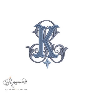 Interlocking R and K Embroidery Monogram Design for Machine Embroidery ...