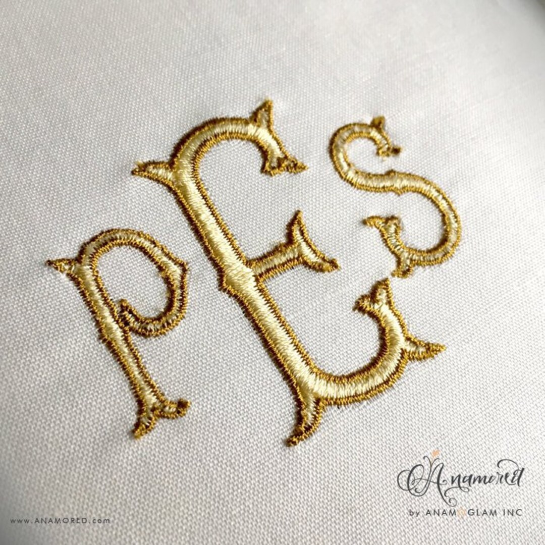 1" & 2" Fancy Fishtail With Border / Outline Embroidery Font for ...