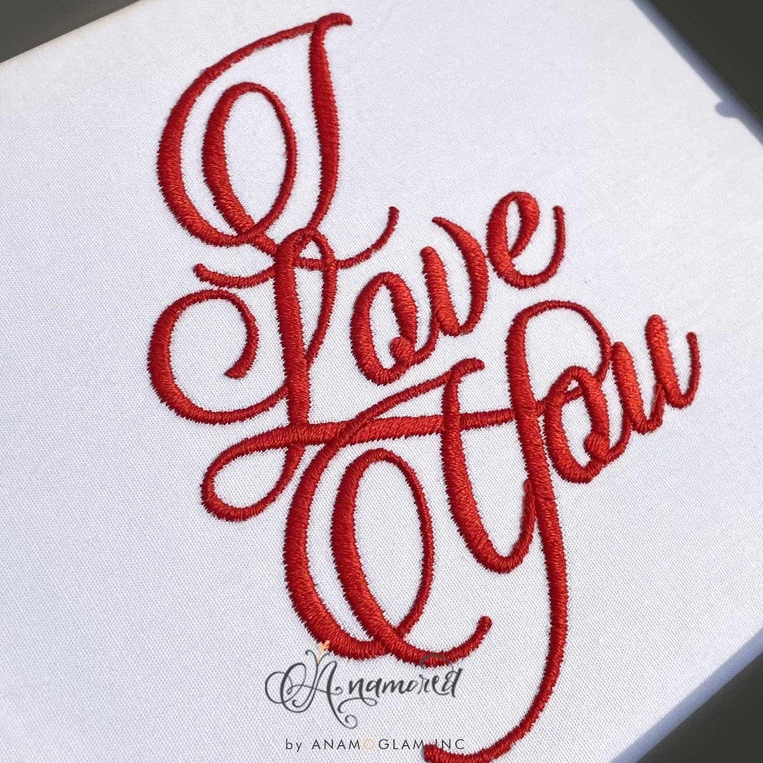 I Love You, Embroidery Design Pattern for Embroidery Machine | Instant ...