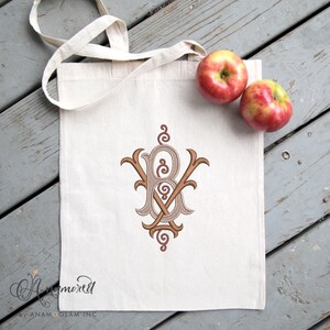 Interlocking V and B Embroidery Monogram Design for Machine Embroidery ...