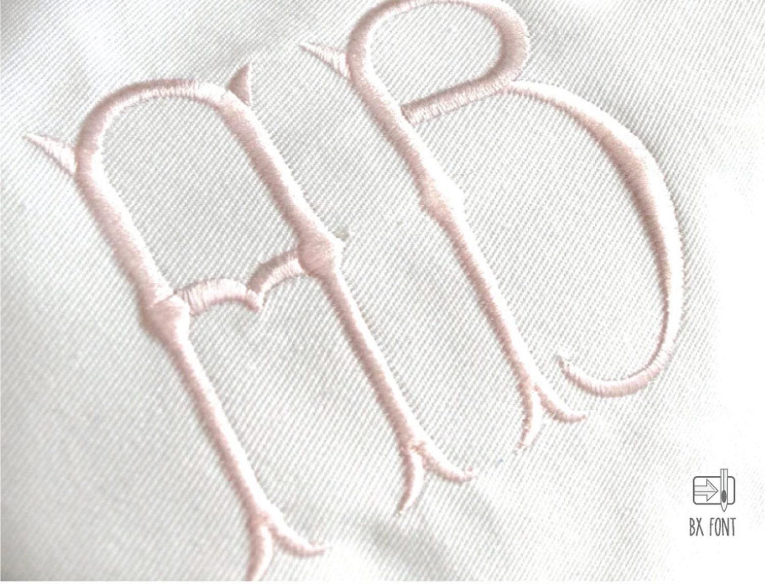 1 & 2 Fancy Fishtail Embroidery Font Instant | Etsy