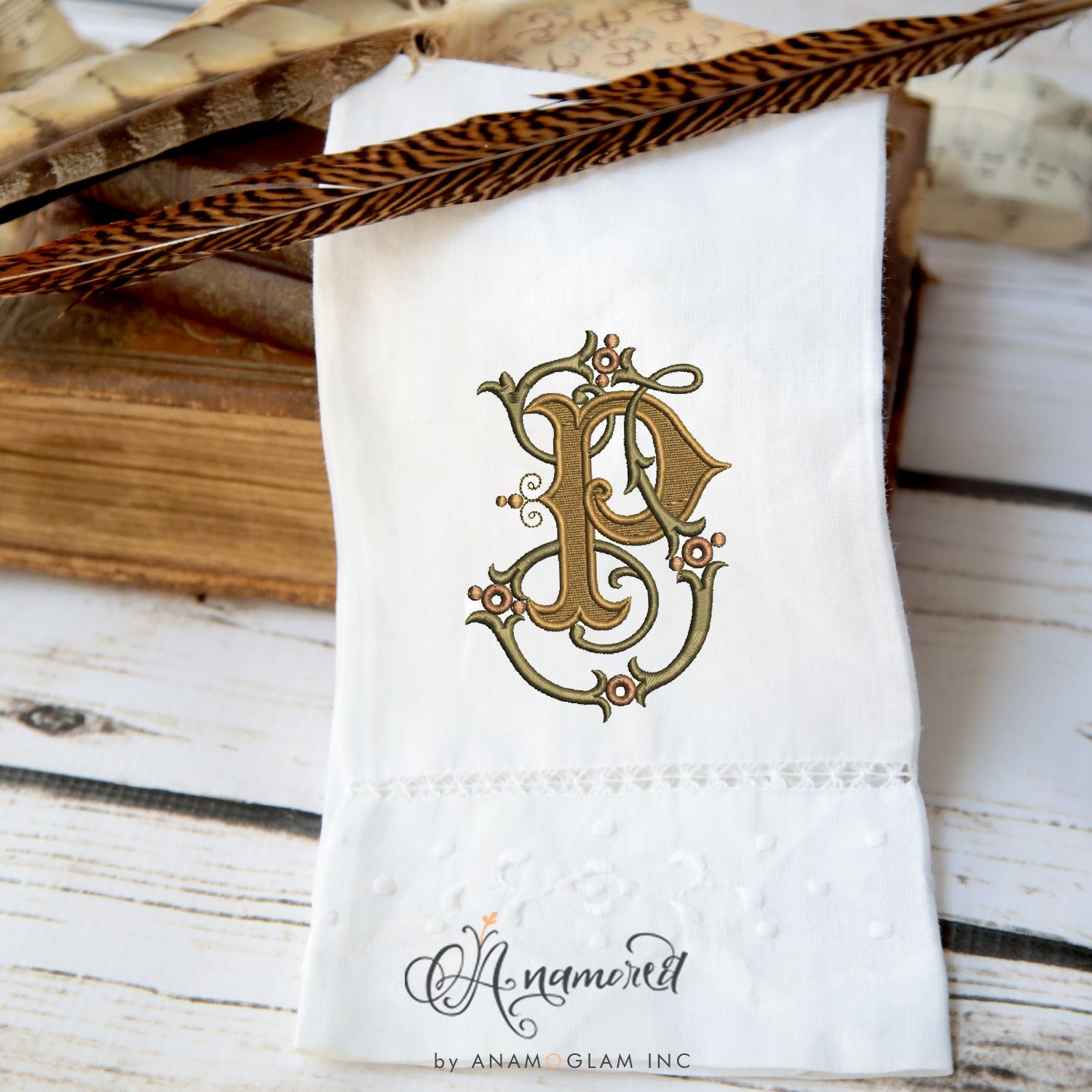 Interlocking J and P Embroidery Monogram Design for Machine Embroidery ...