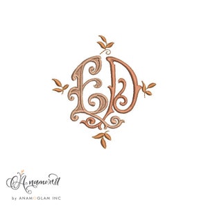 Monza Interlocking E and D Embroidery Monogram Design for Machine ...