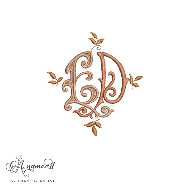 Monza Interlocking E and D Embroidery Monogram Design for - Etsy