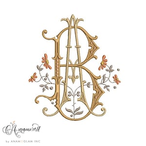 Interlocking AB or BA Monogram Embroidery Design / Machine Embroidery ...