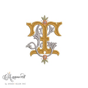 Interlocking L and T Embroidery Monogram Design for Machine Embroidery ...
