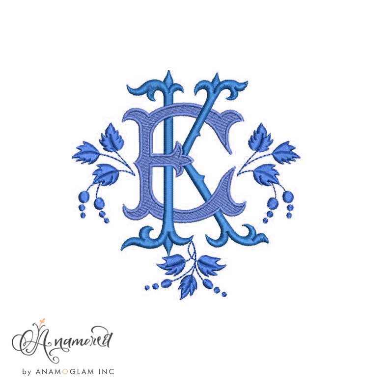 Interlocking EK Embroidery Monogram Instant Download for - Etsy