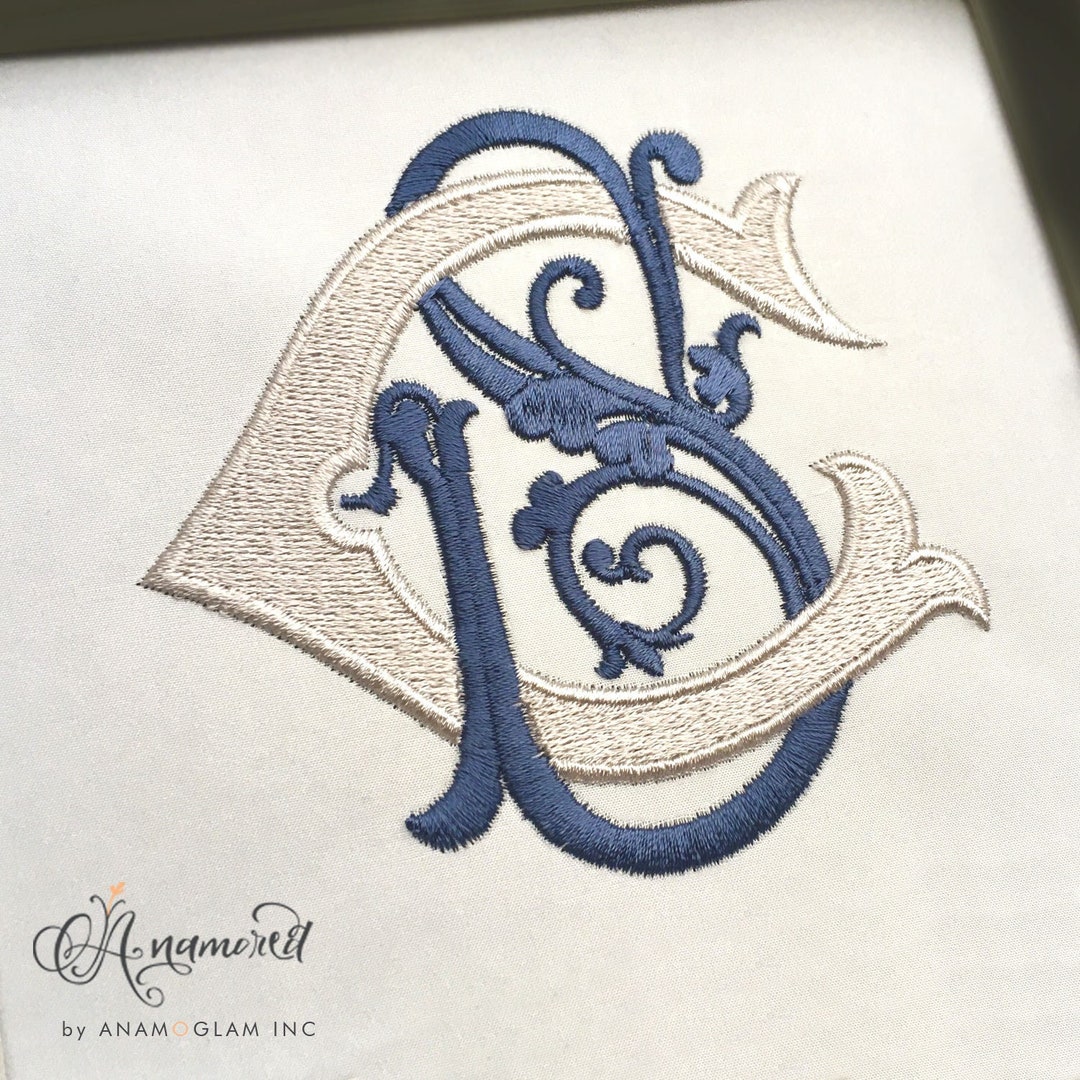 Interlocking CS or SC Monogram Embroidery Design / Machine Embroidery ...