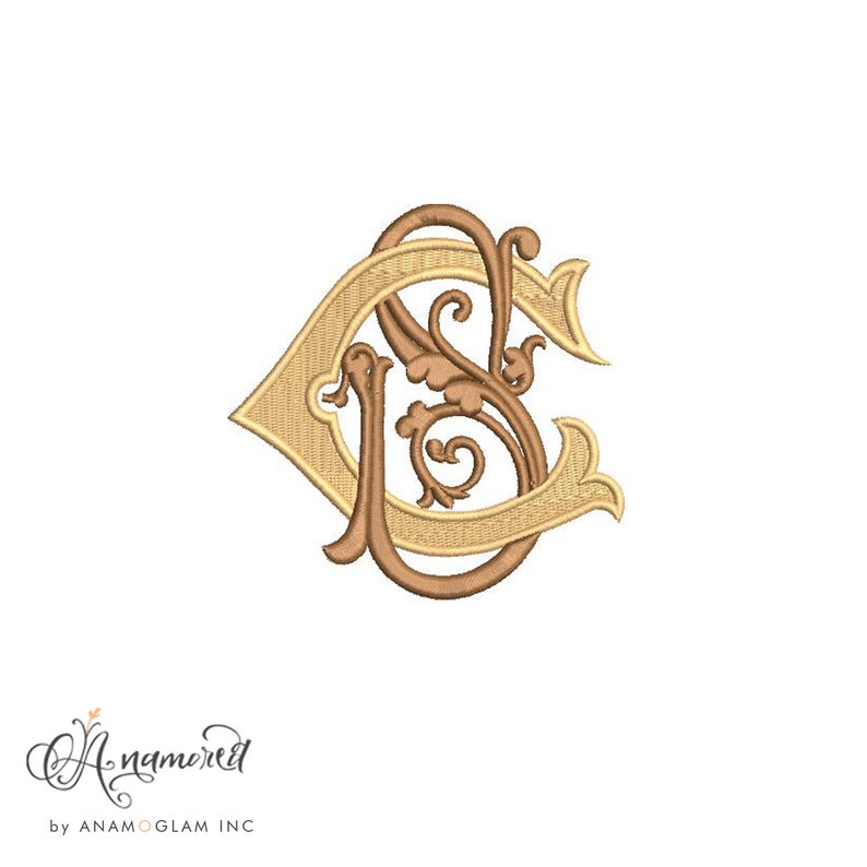 Interlocking CS or SC Monogram Embroidery Design / Machine - Etsy