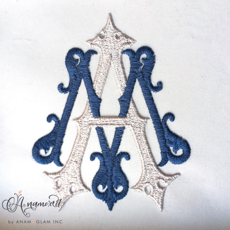 Interlocking MA Embroidery Design | Monogram Initials (digital Download ...