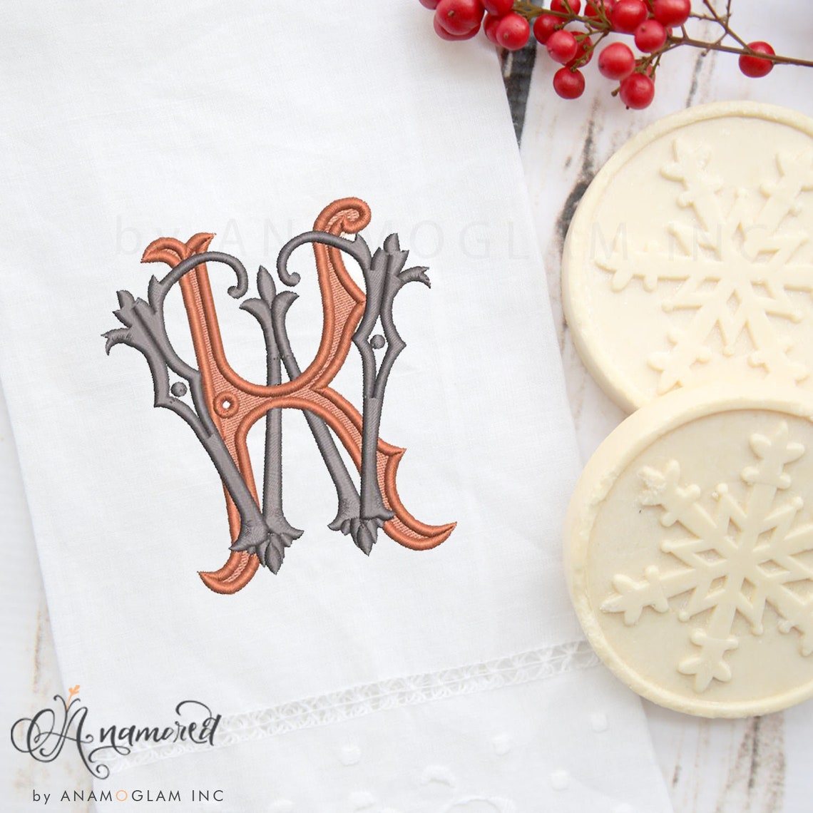 Interlocking W and K Monogram. Embroidery Design for - Etsy