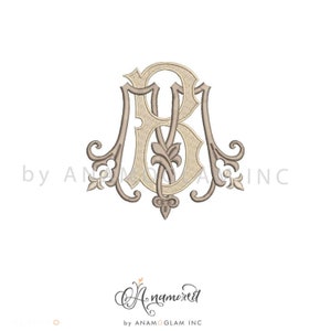 Interlocking M and B Embroidery Monogram Design for Machine Embroidery ...