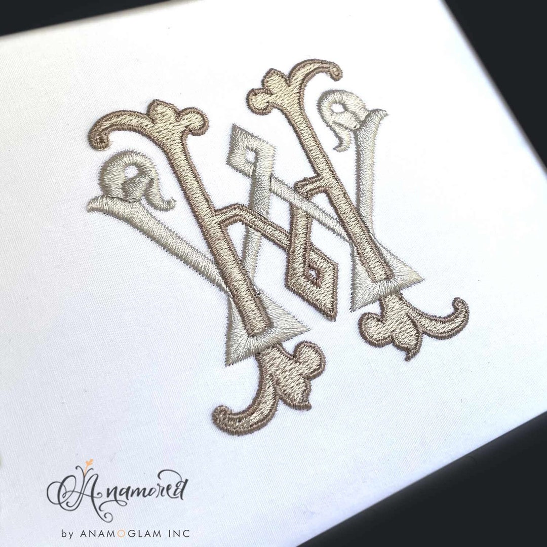 Interlocking W and H Embroidery Monogram Design for Machine Embroidery ...