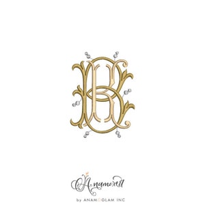 Interlocking B and K Embroidery Monogram Design for Machine Embroidery ...