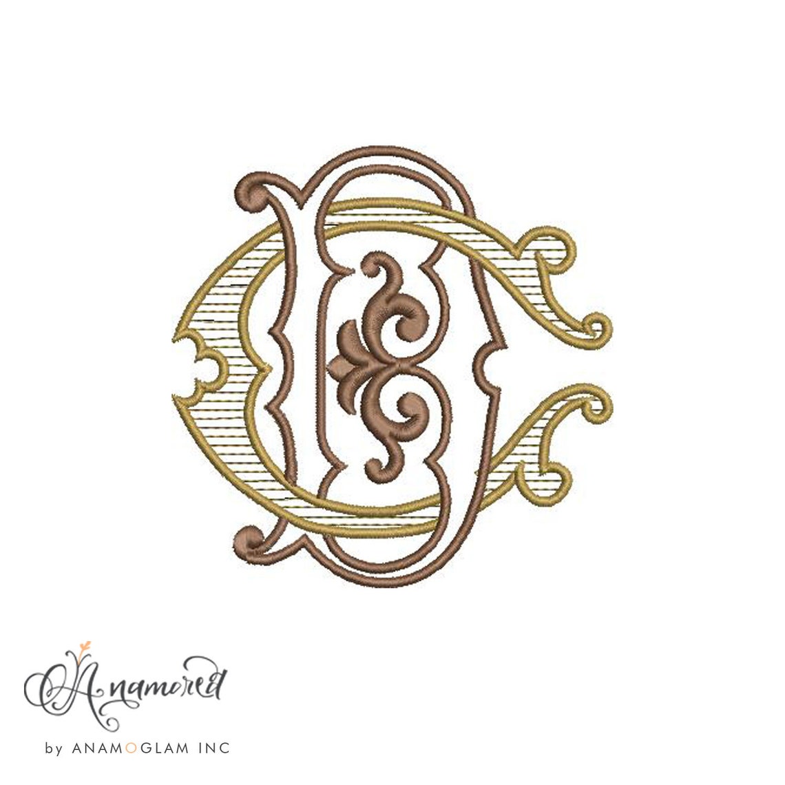 Interlocking D and C Embroidery Monogram Design for Machine - Etsy