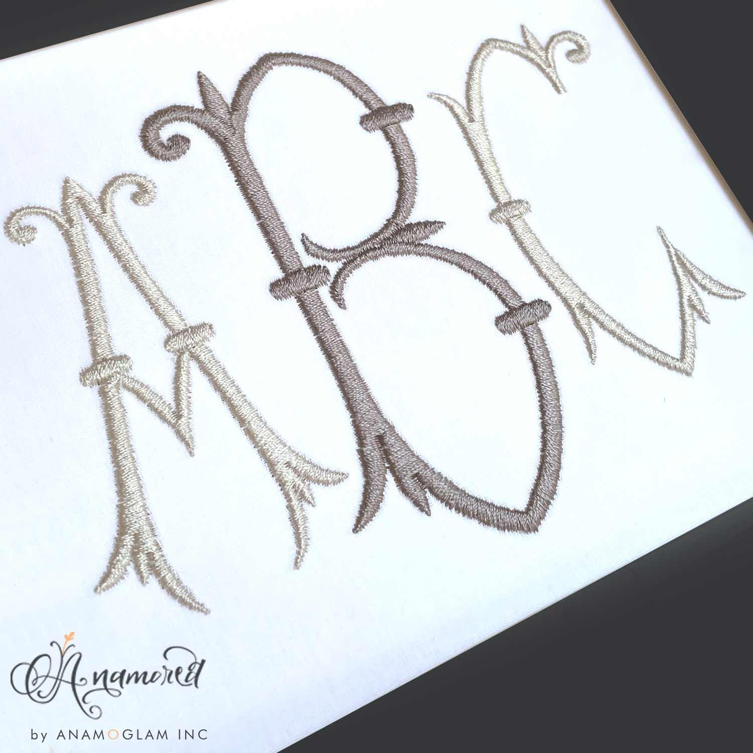 4 Sizes, 1-4inch (best Deal) Maia Fishtail Embroidery Monogram Font ...
