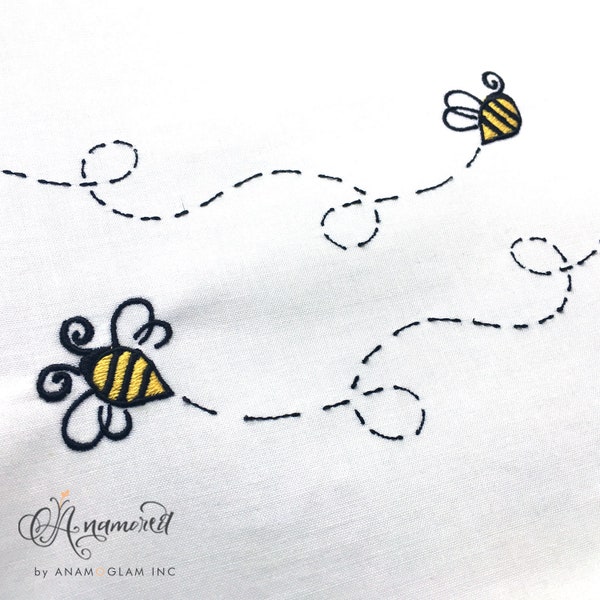 Bee Machine Embroidery Design - Etsy
