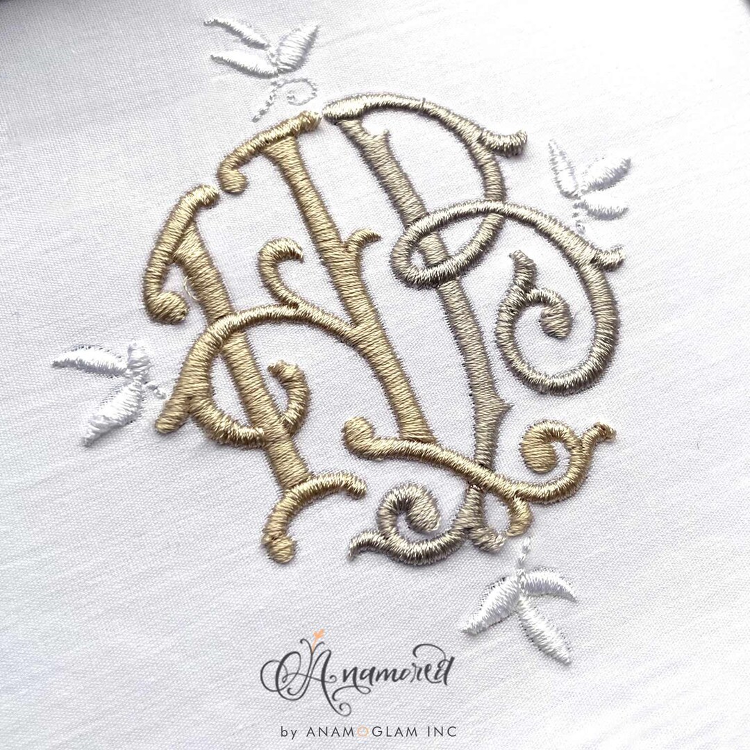 Monza Interlocking HB Embroidery Monogram, Instant Download for ...