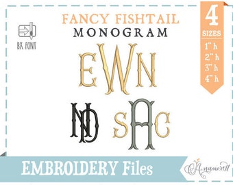 Fishtail Embroidery Font | Etsy