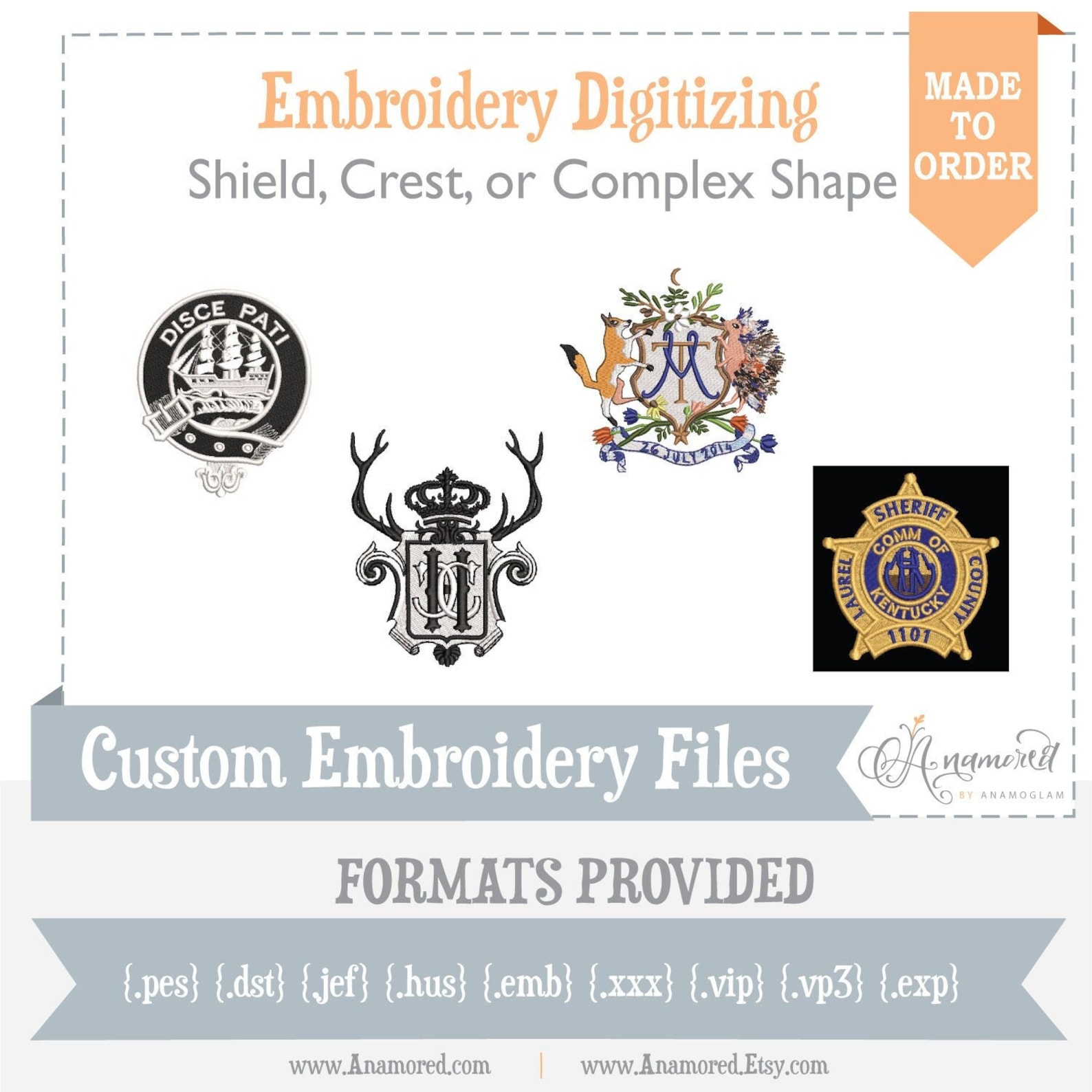 Custom Embroidery Digitizing - Emblems, Coat of Arms, Heraldic Symbols ...
