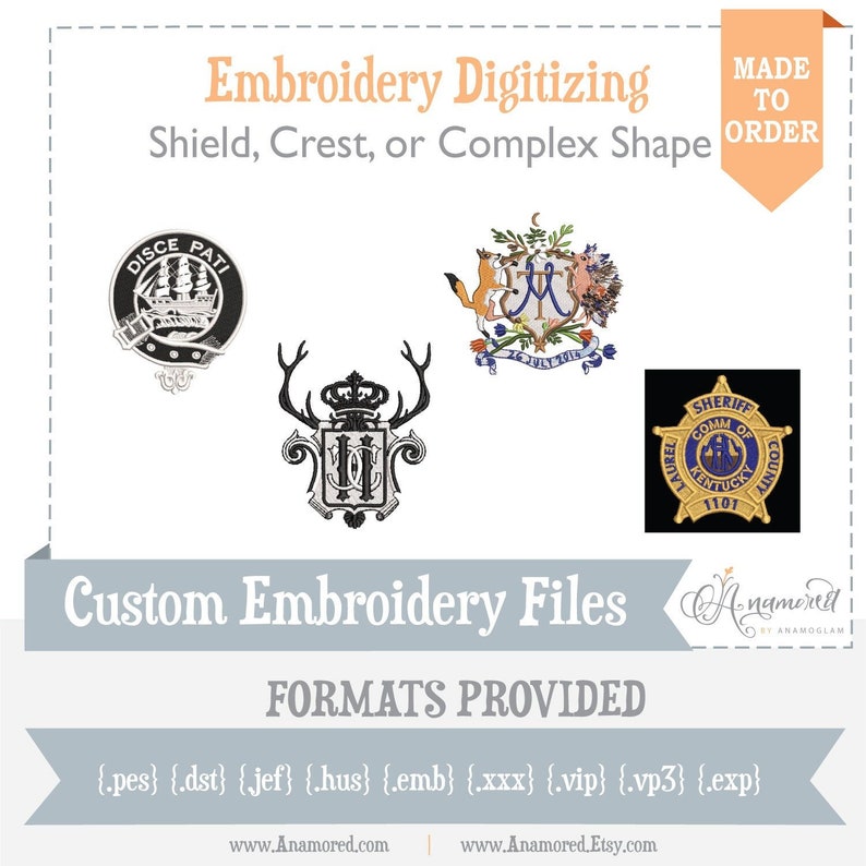 Custom Embroidery Digitizing - Emblems, Coat of Arms, Heraldic Symbols ...