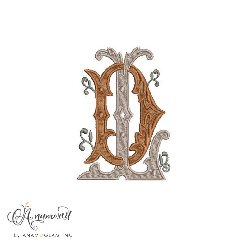 Interlocking D and L Embroidery Monogram Design for Machine - Etsy