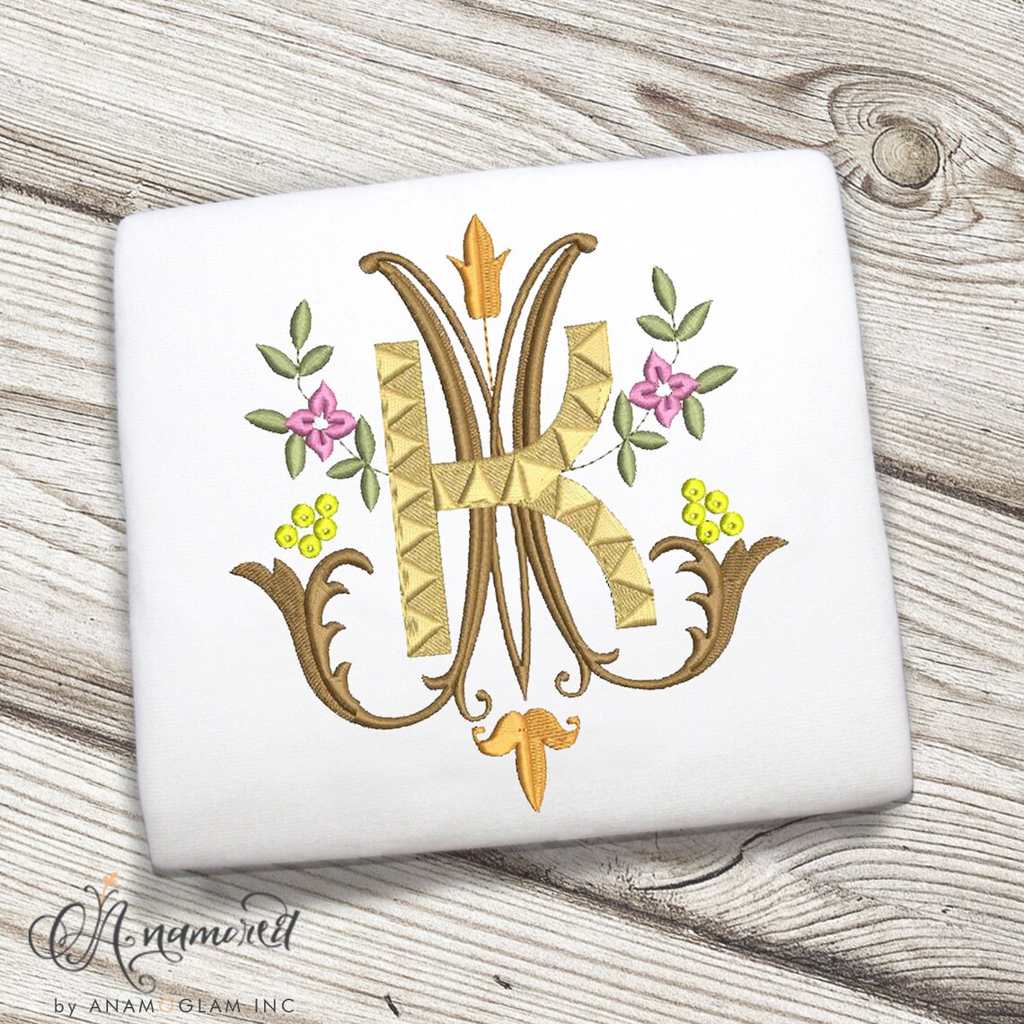 Interlocking KM or MK Embroidery Monogram Instant Download - Etsy