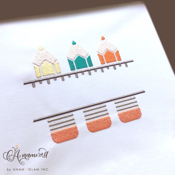 Pencils Ruler Name Frame Embroidery Design / Machine - Etsy