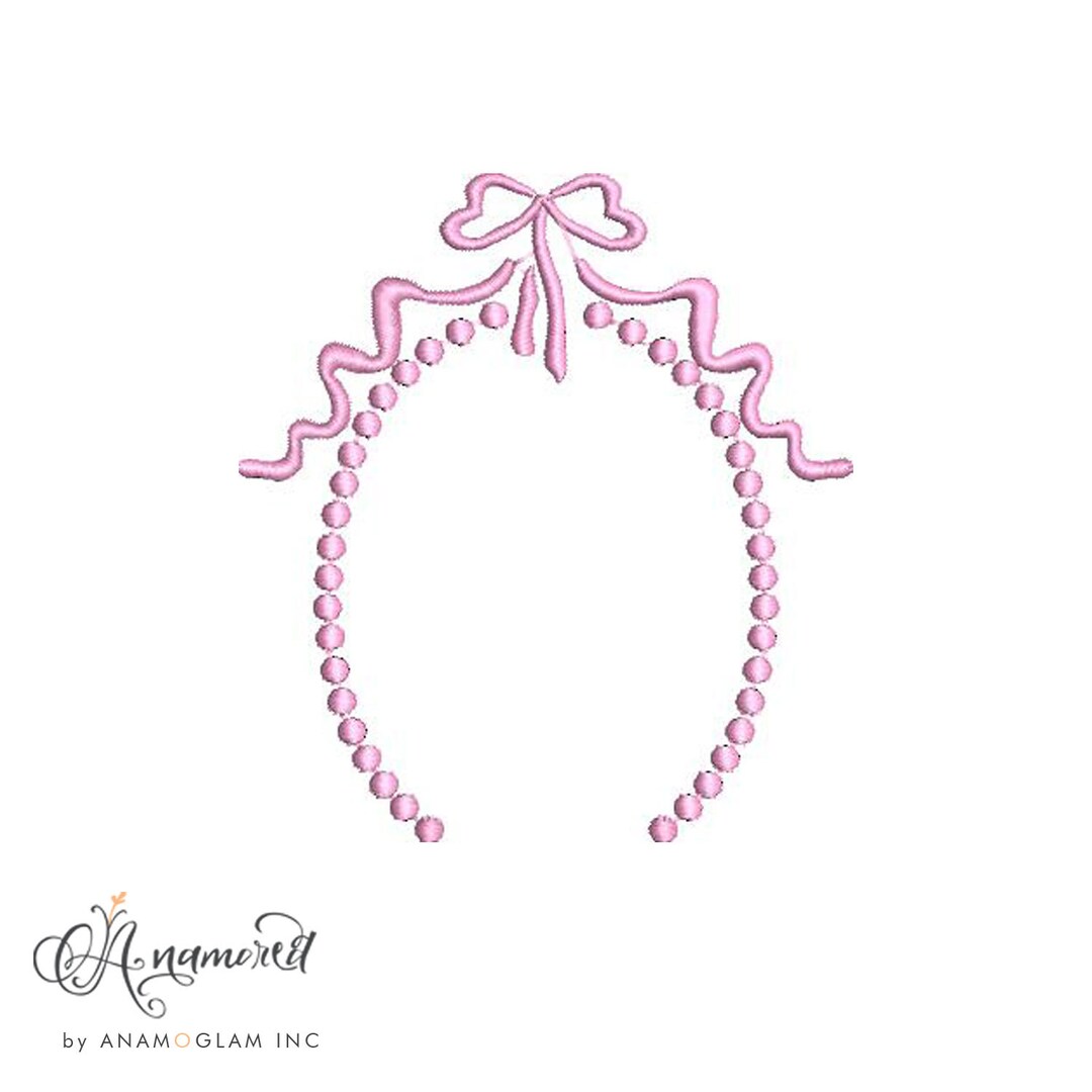 Bow Frame Embroidery Design / Machine Embroidery File / Bow Embroidery ...