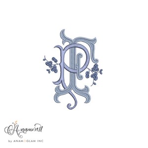 Interlocking P and F Embroidery Monogram Design for Machine Embroidery ...