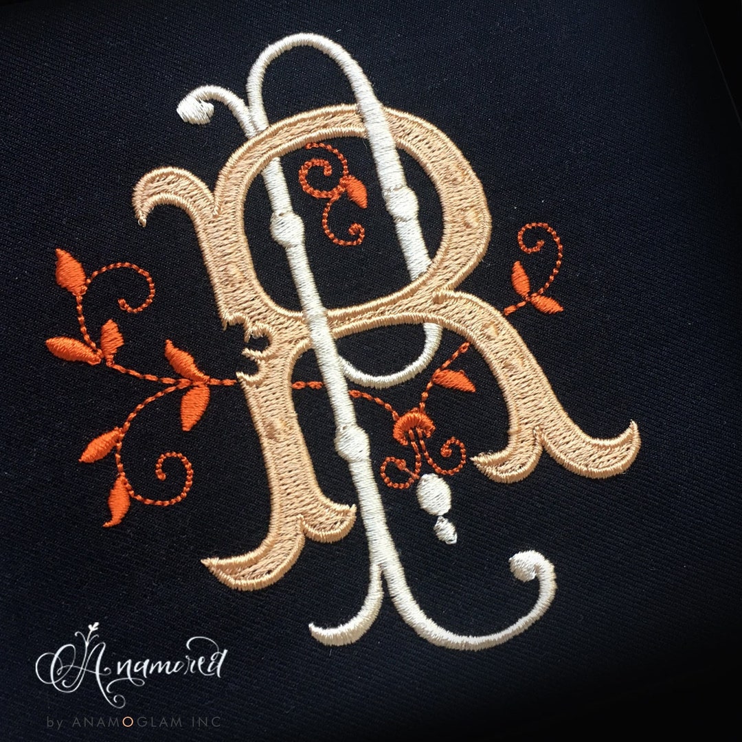 Interlocking P and R Embroidery Monogram Design for Machine Embroidery ...