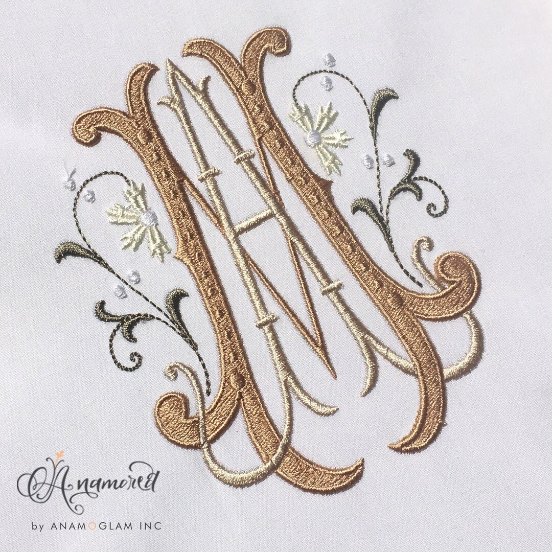 Interlocking M and A Embroidery Monogram Design for Machine Embroidery ...