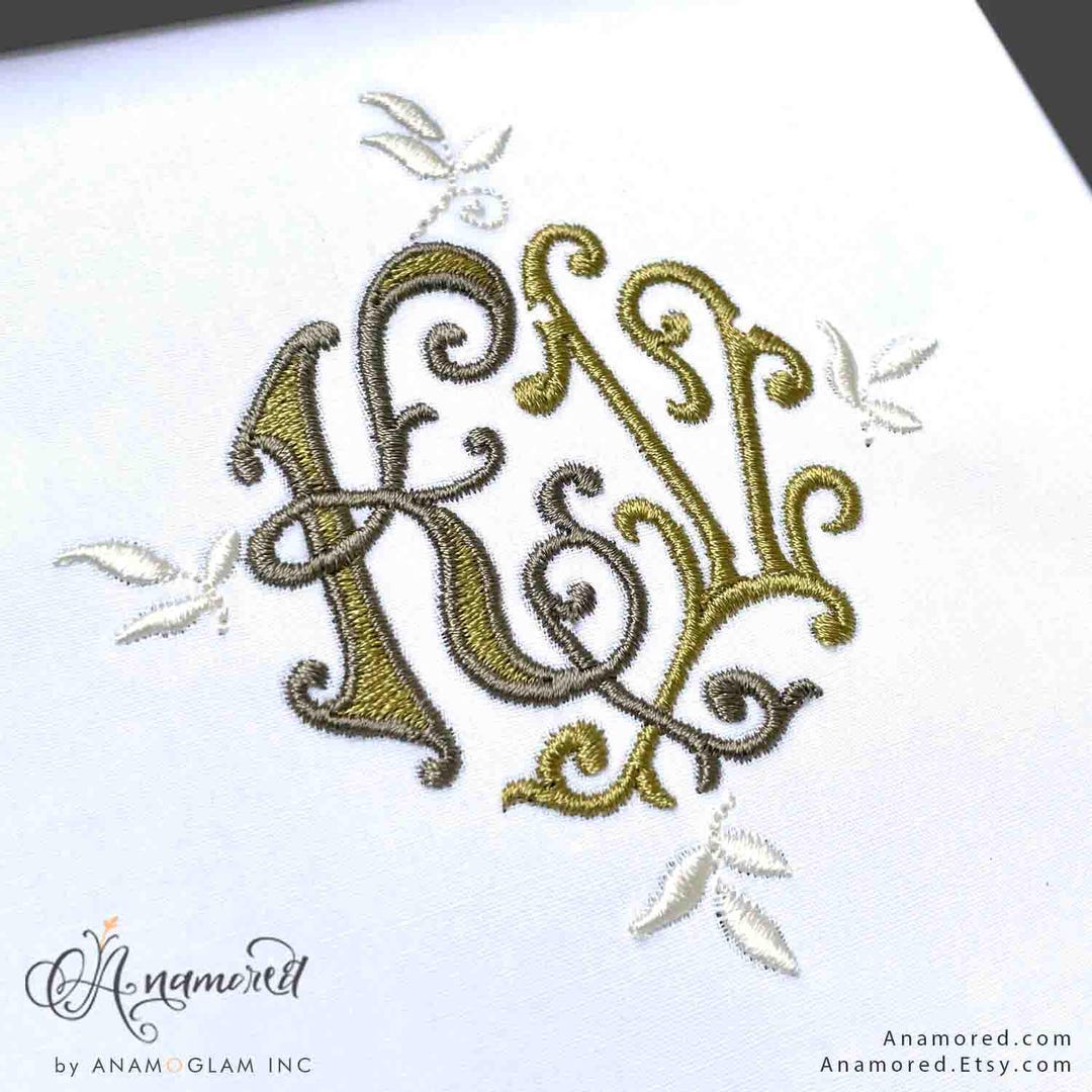 Monza Interlocking K and V Embroidery Monogram Design for Machine ...