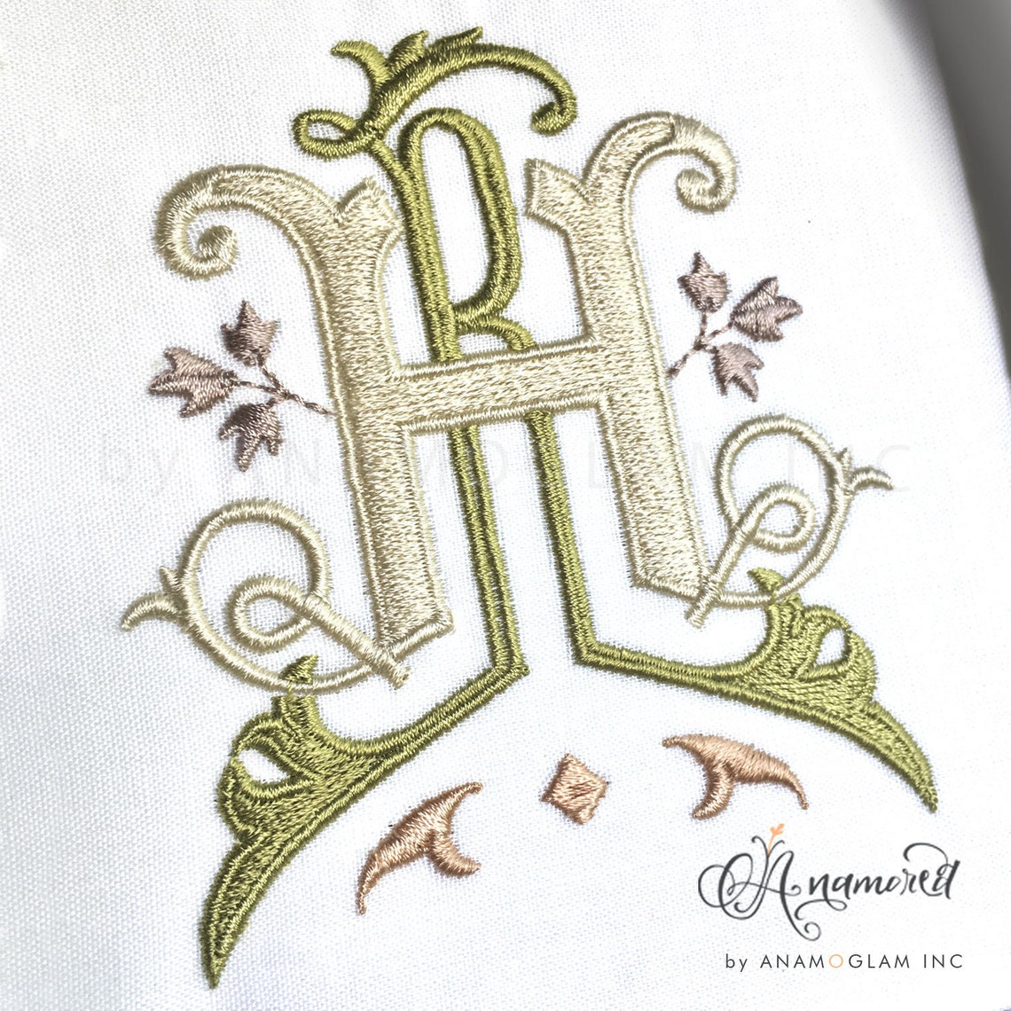 Interlocking R and H Embroidery Monogram Design for Machine Embroidery ...