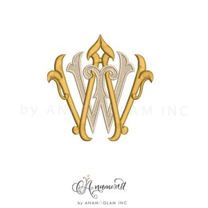 Interlocking W and W Embroidery Monogram, Instant Download for ...